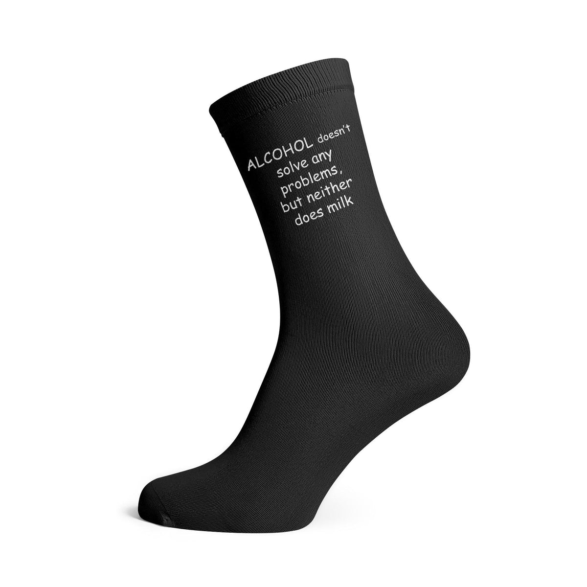 Shout! Alcohol Doesnt Solve Problems Neither Does Milk – Socks To Be You