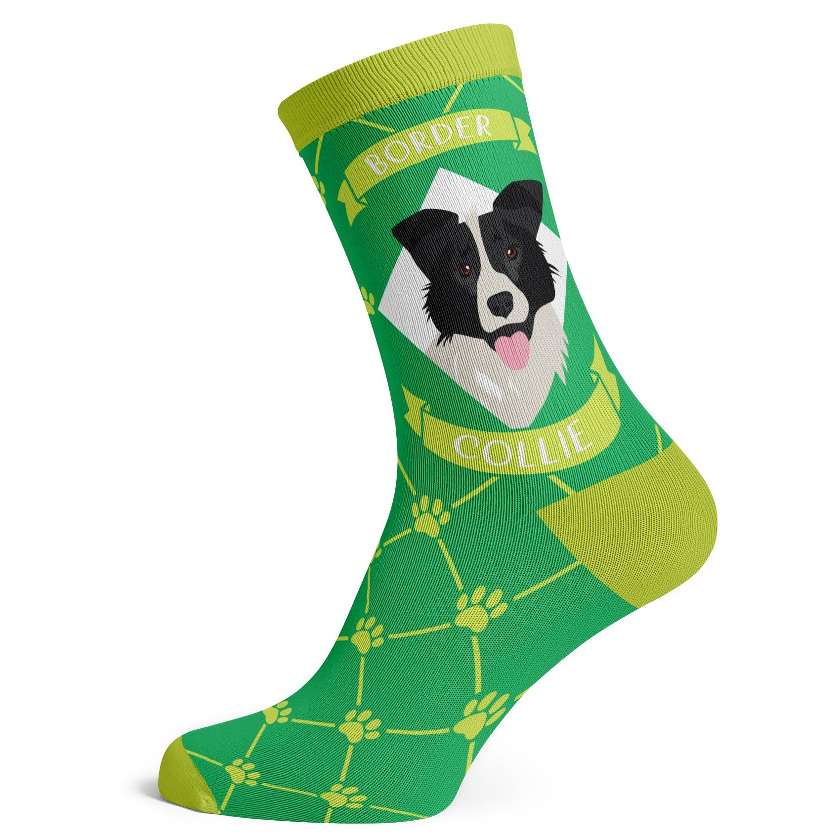 Border Collie Big Shoe Socks - Premium Cotton Novelty Socks for Dog ...