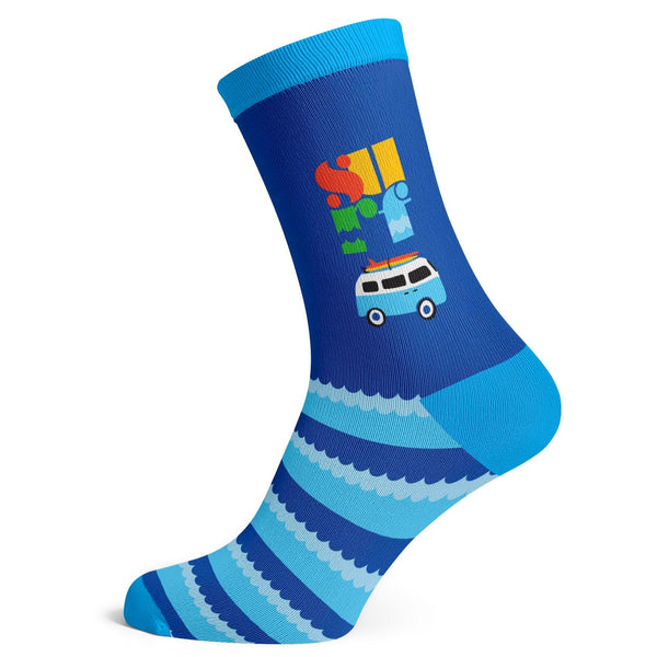 60s Surf | Light Blue Sports Socks | Best Sport Socks | Socks To Be You