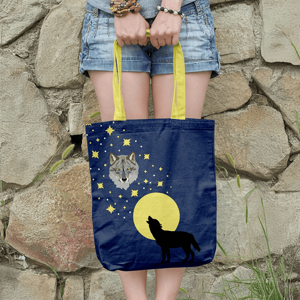 Stylish Wolf Tote Bags for Animal Lovers - Shop Now! – Socks To Be You