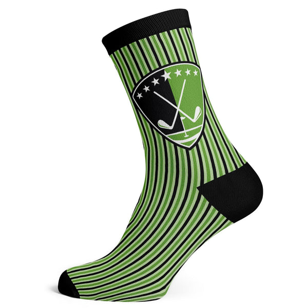 Golf Badge Stripes Socks - Premium Cotton Sports Socks for Golf Lovers ...
