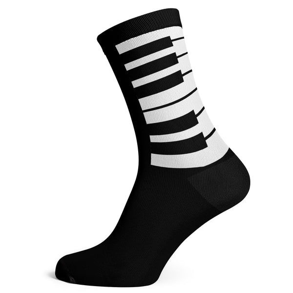 Music Piano Keys Black & White Socks - Premium Cotton Novelty Socks for ...