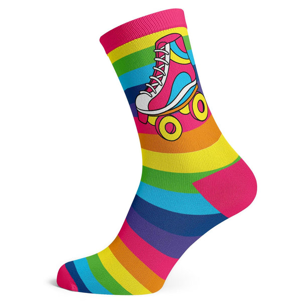 Roller Skate Rainbows Socks - Premium Cotton Novelty Sports Socks ...