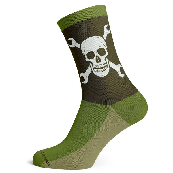 Skull And Crossed Wrenches Socks - Premium Cotton Novelty for Halloween ...